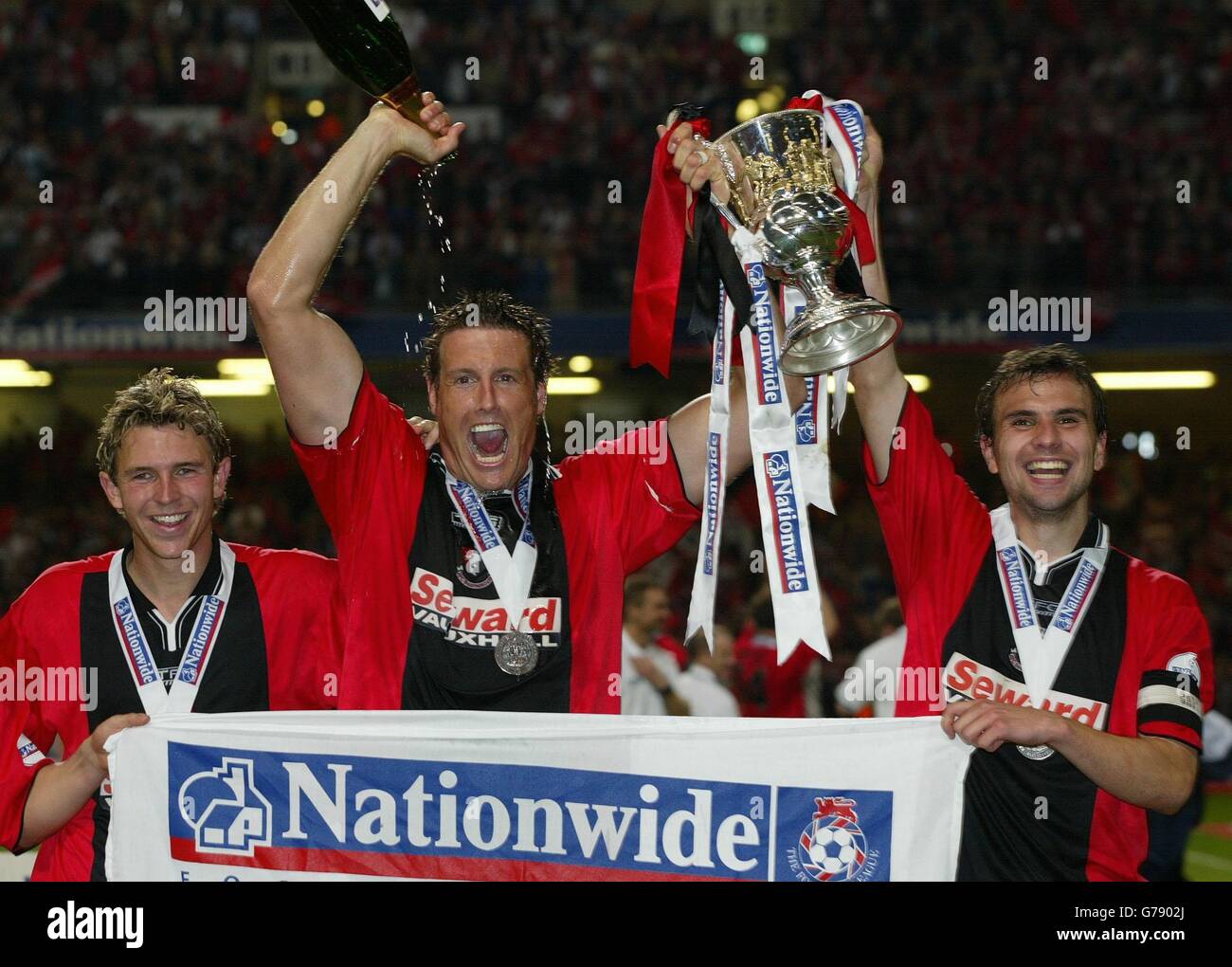 Bournemouth goalscorers, from left, Stephen Purches, Steve Fletcher and ...