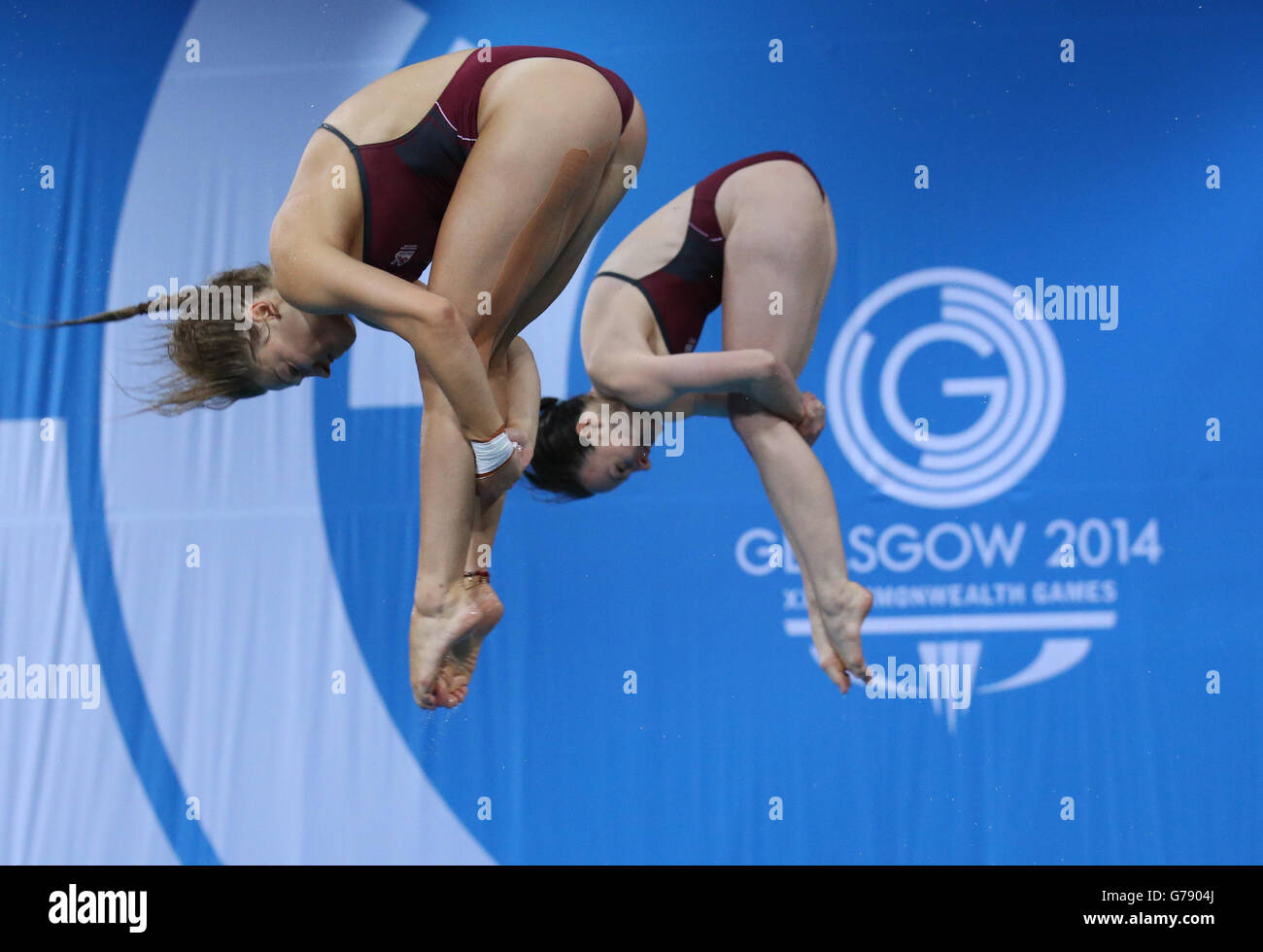 England's Rebecca Gallantree and Alicia Blagg(nearside) during the ...