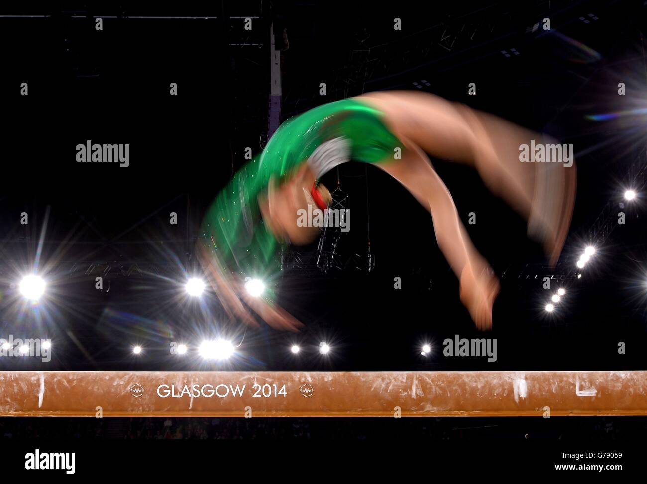 Wales' Elizabeth Beddoe in action on the beam in the Women's Individual ...