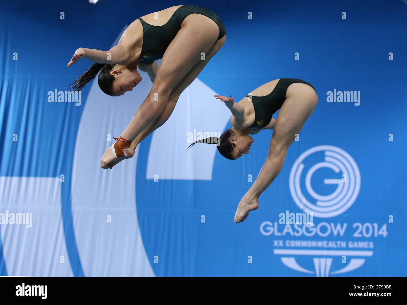 Australia's Anna Gelai Esther Qin during the Women's Synchronised 3m ...
