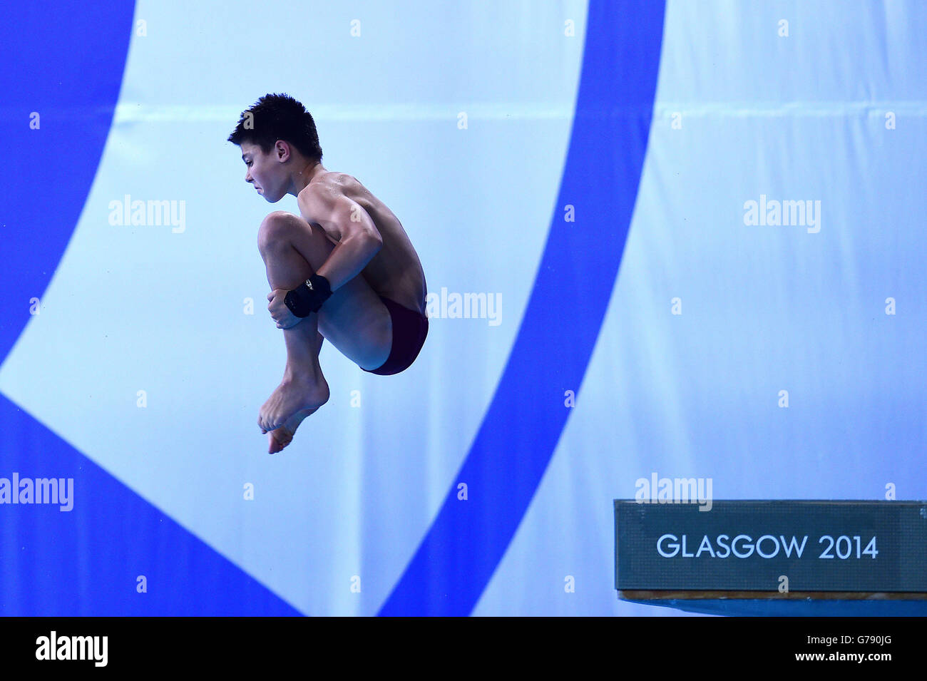 Team England's Matthew Dixon in practice at the Royal Commonwealth Pool ...