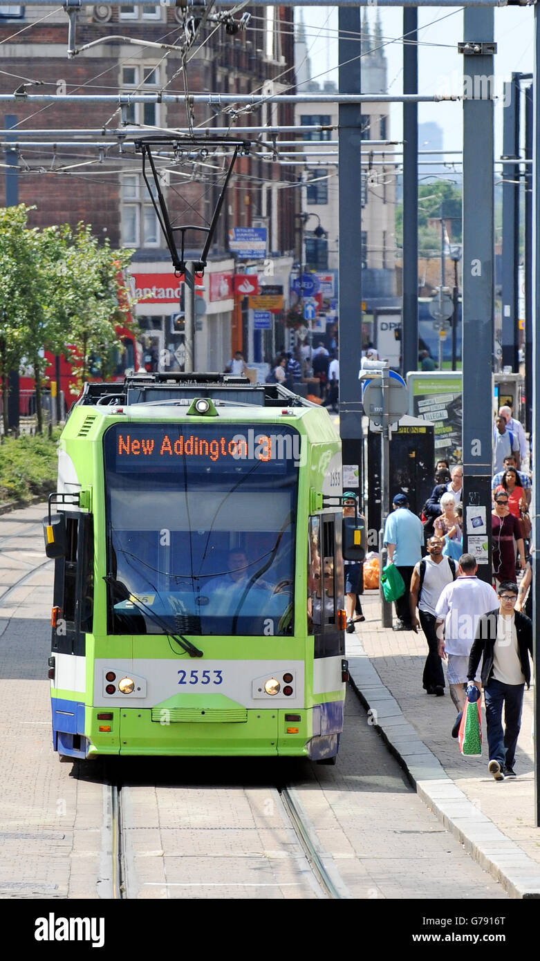Croydon tram stock hi-res stock photography and images - Alamy