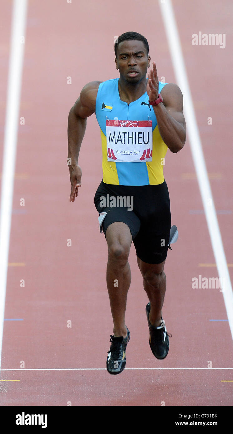 Bahamas Michael Mathieu in his 200m semi final at Hampden Park, during the 2014 Commonwealth ...