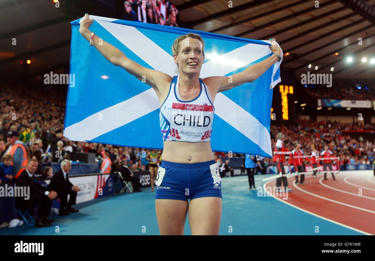 Scotland's Eilidh Child celebrates her silver medal in the Women's 400m ...