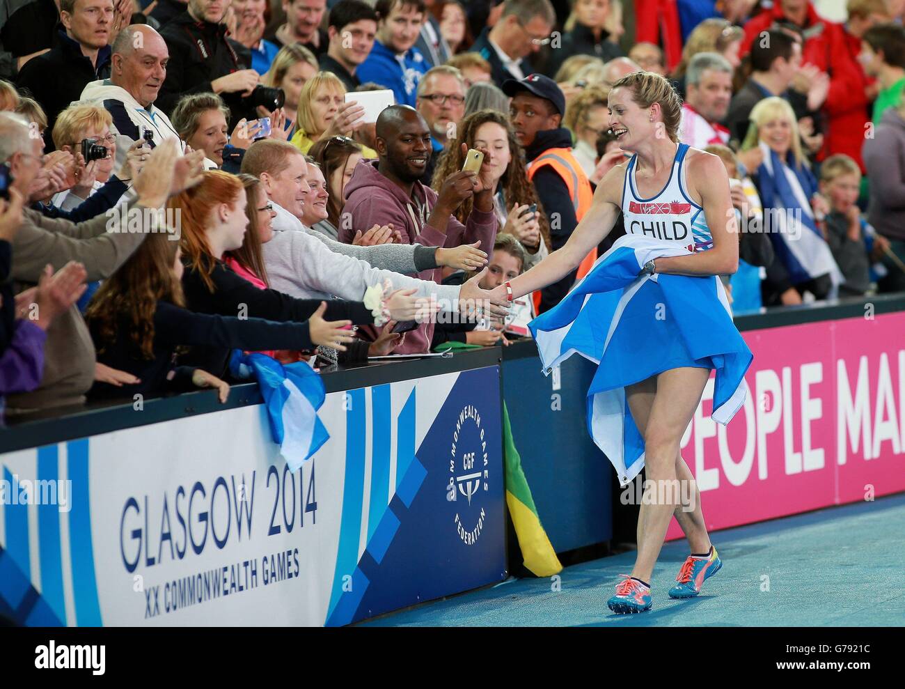 Scotland's Eilidh Child celebrates her silver medal in the Women's 400m ...