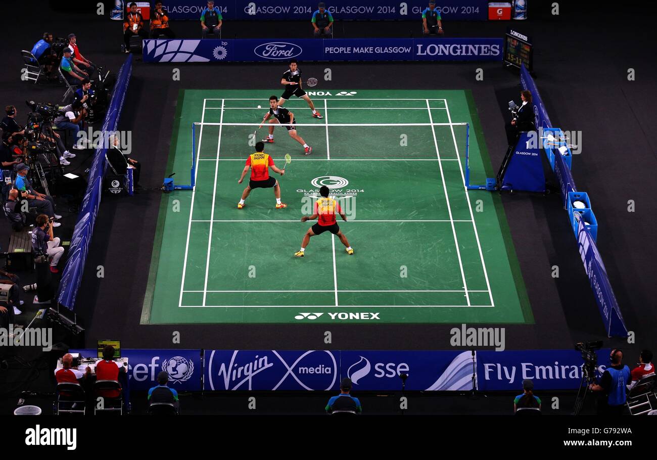 A general view of the Men's Doubles Badminton Gold Medal Match between ...
