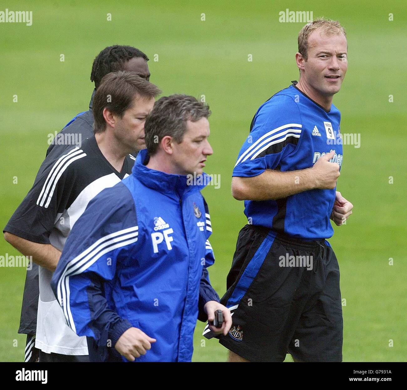 Newcastle's Alan Shearer during a team training session at the Blue ...
