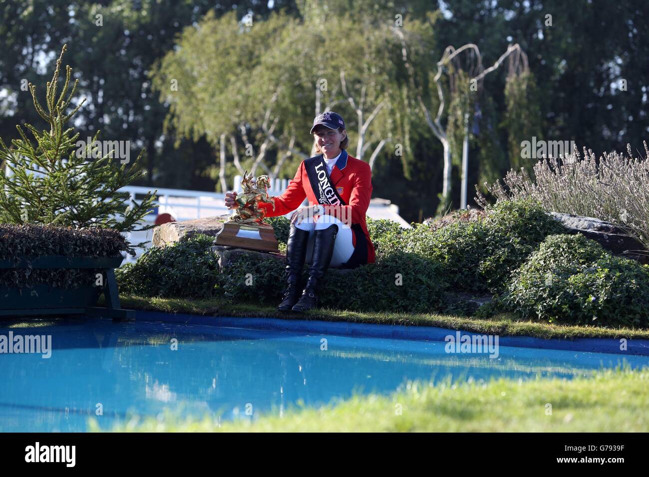USA's Elizabeth Madden who rode Cortes 'C' celebrates winning the ...