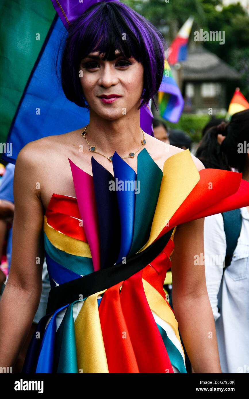 Philippines. 25th June, 2016. LGBTQ community members participate in ...