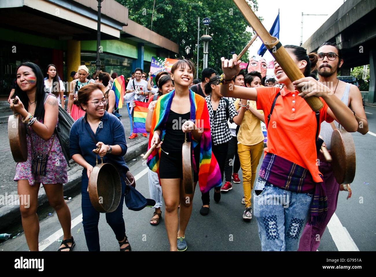 Philippines. 25th June, 2016. LGBTQ community members participate in ...