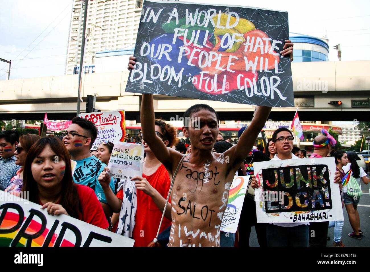Philippines. 25th June, 2016. LGBTQ community members participate in ...