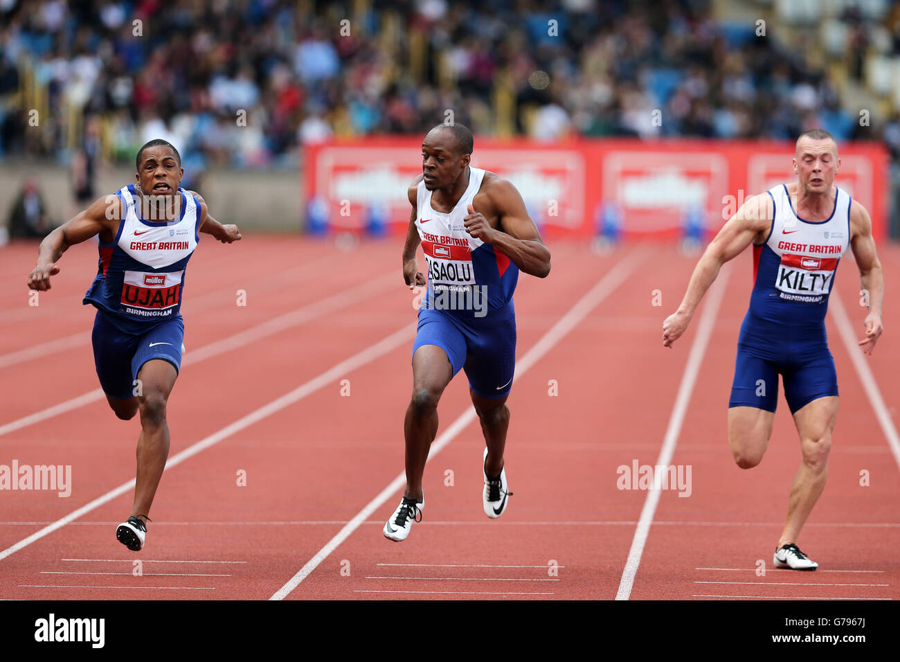 Birmingham, UK. 25th June, 2016. James Dasaolu100m Men Final, 2016 ...