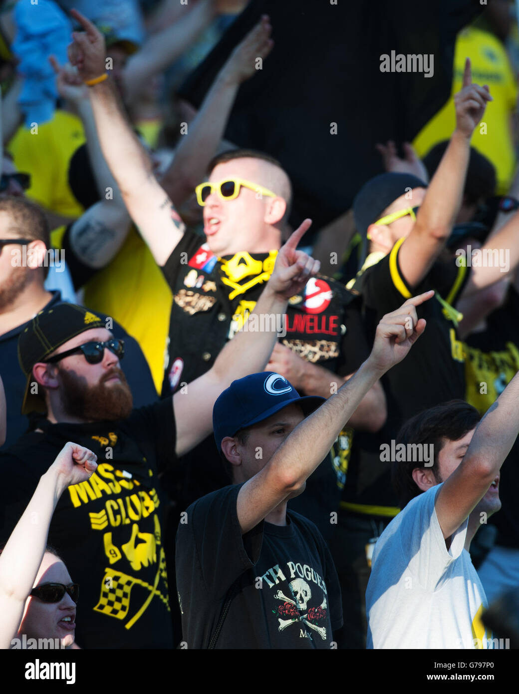 Columbus, Ohio, USA. 25th June, 2016. Columbus crew SC fans cheer their ...