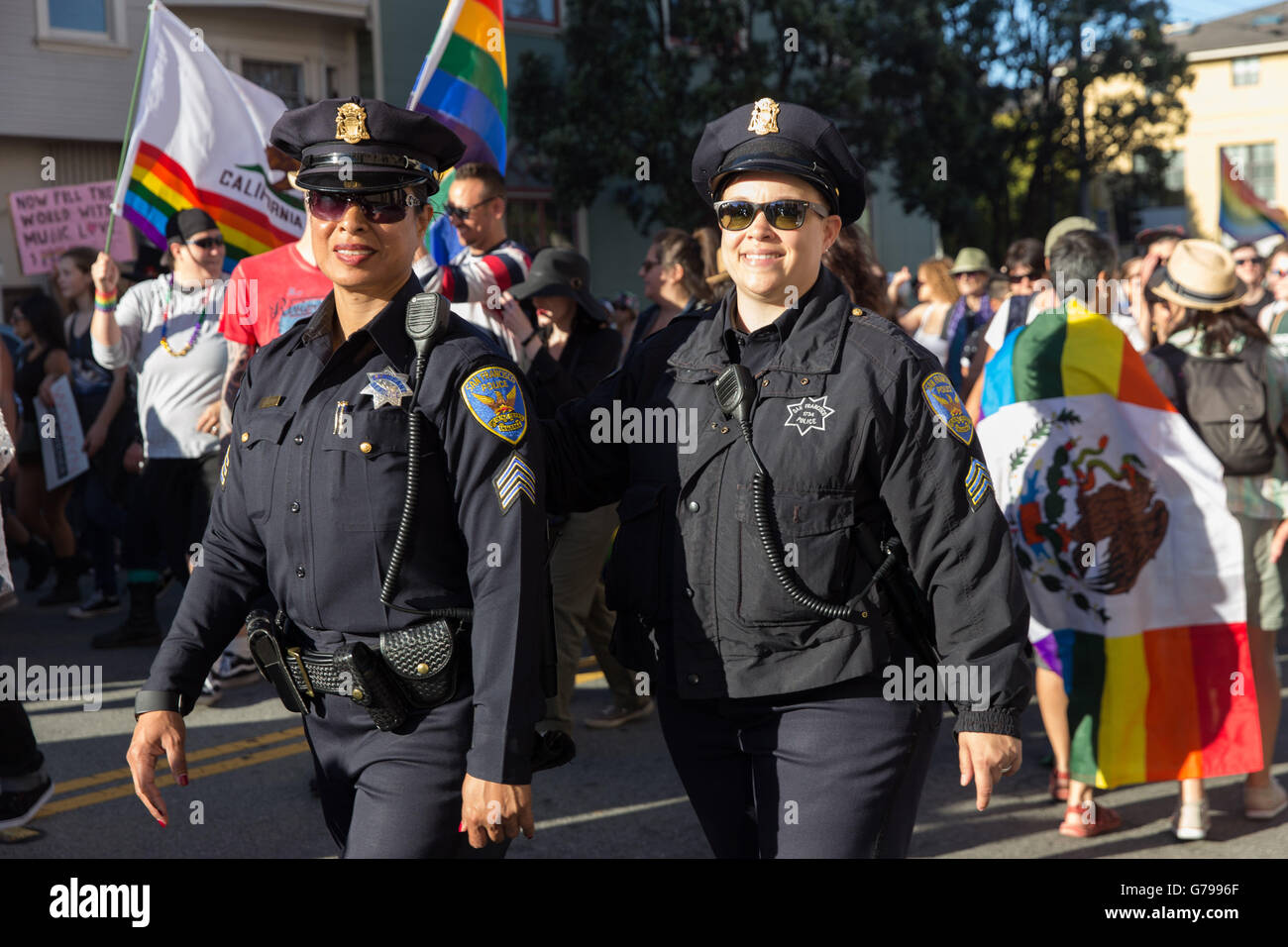 San Francisco, California, USA. 25th June, 2016. Two SFPD officers ...