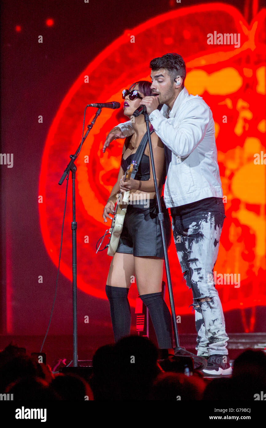 Manchester, Tennessee, USA. 25th June, 2016. Singer JOE JONAS of DNCE ...
