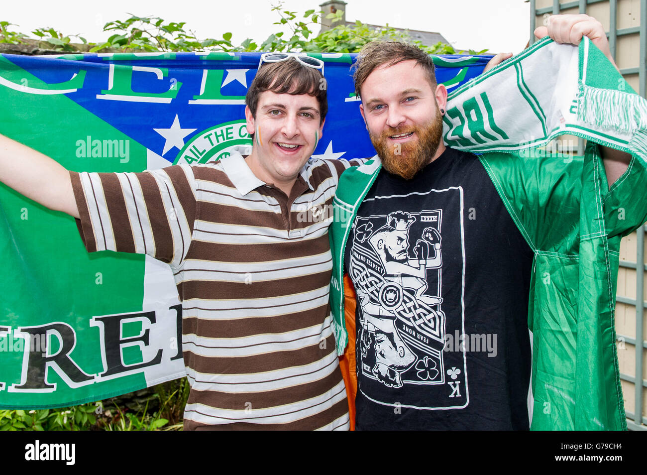 Skibbereen, West Cork, Ireland. 26th June, 2016. Ireland fans Adam ...