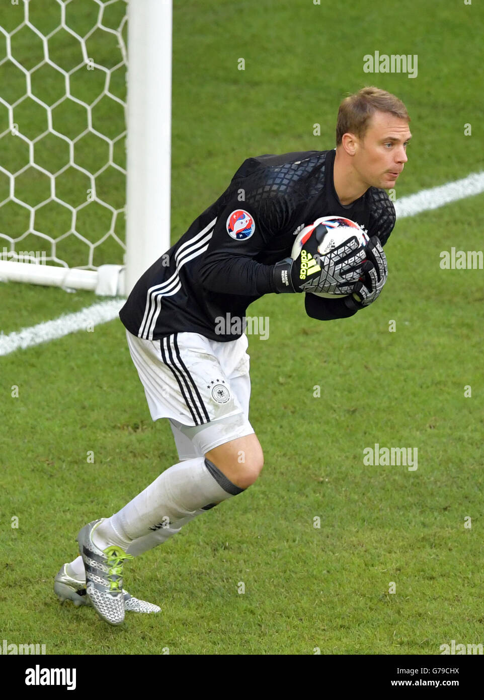 goalkeeper Manuel Neuer of Germany controls the ball during the UEFA ...