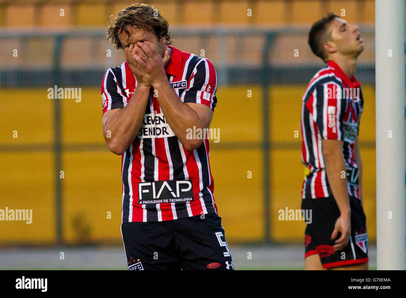 SAO PAULO, Brazil - 06/26/2016: SANTOS X SPFC - Lugano regrets missed ...