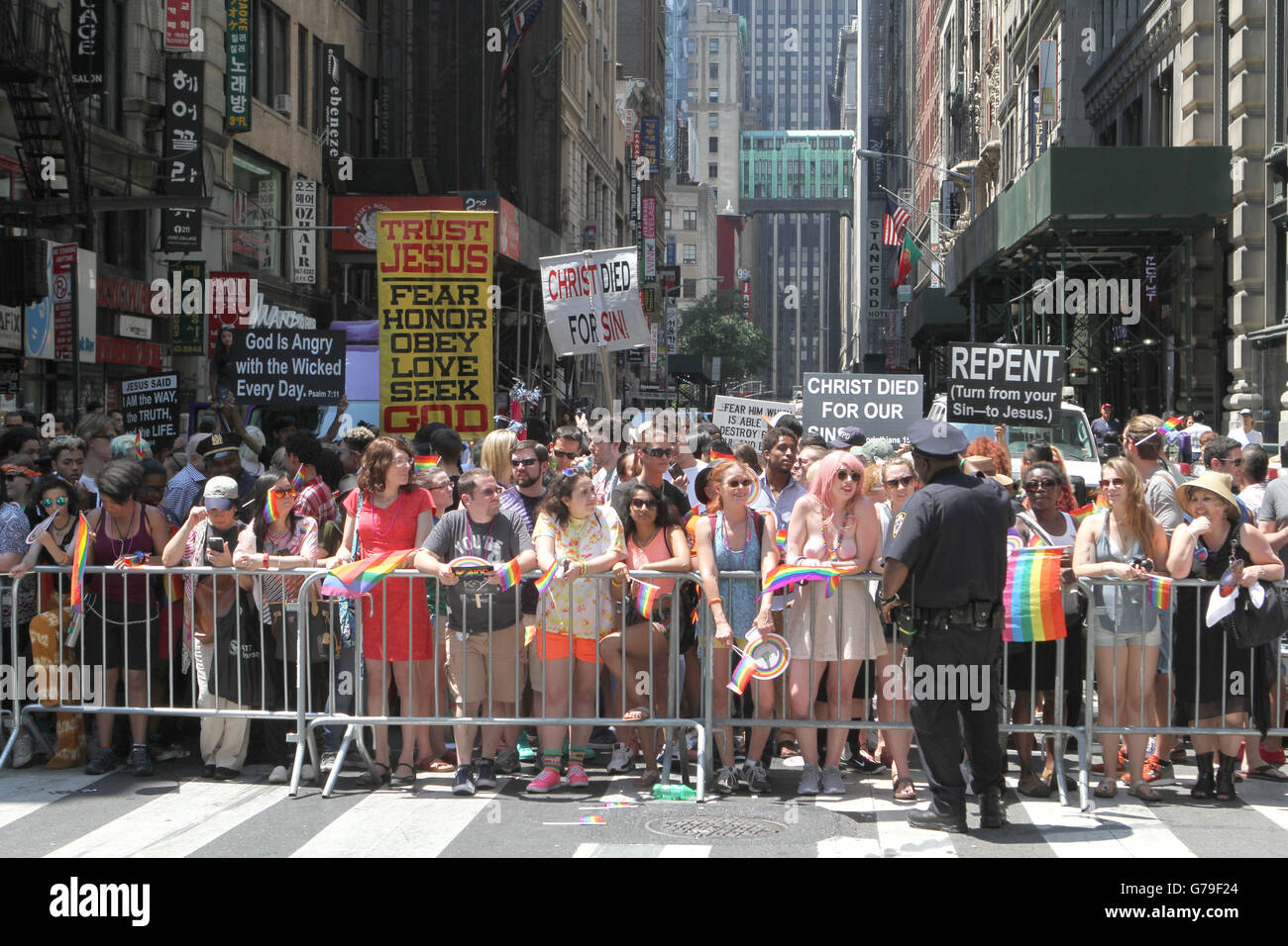 New York, New York, USA. 26th June, 2016. 46th Annual Pride Parade.The LGBT celebration had ...