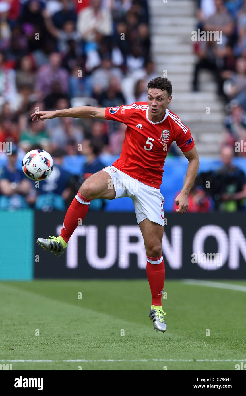 James Chester (Wales) ; June 25, 2016- Football : Uefa Euro France 2016 ...