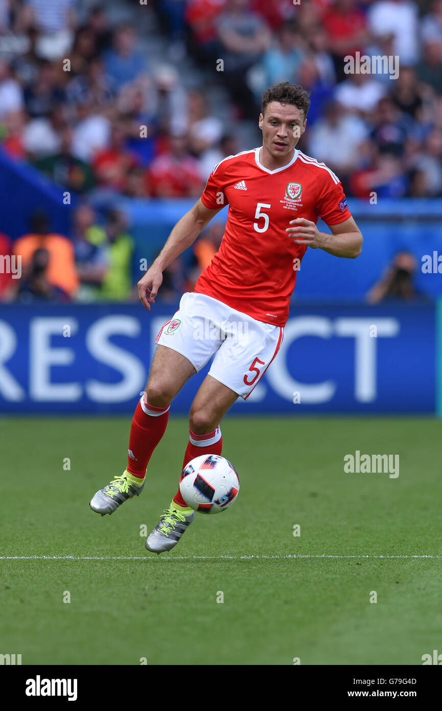 James Chester (Wales) ; June 25, 2016- Football : Uefa Euro France 2016 ...