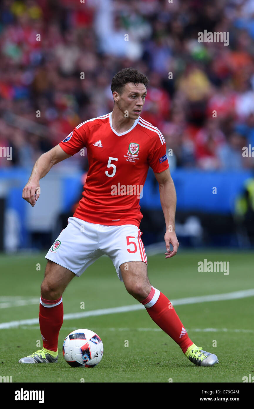 James Chester (Wales) ; June 25, 2016- Football : Uefa Euro France 2016 ...