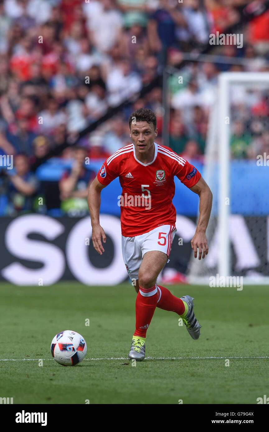 James Chester (Wales) ; June 25, 2016- Football : Uefa Euro France 2016 ...