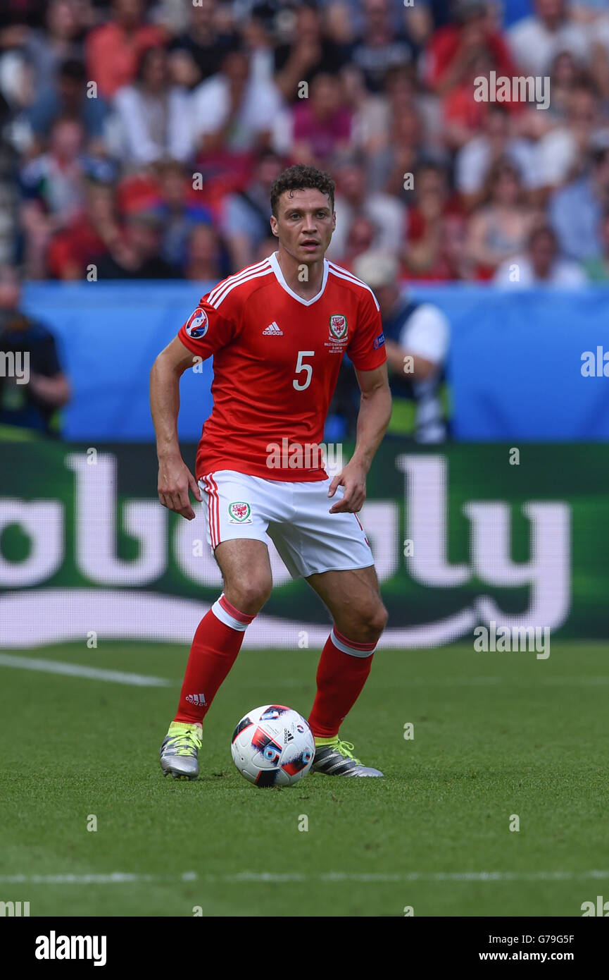 James Chester (Wales) ; June 25, 2016- Football : Uefa Euro France 2016 ...