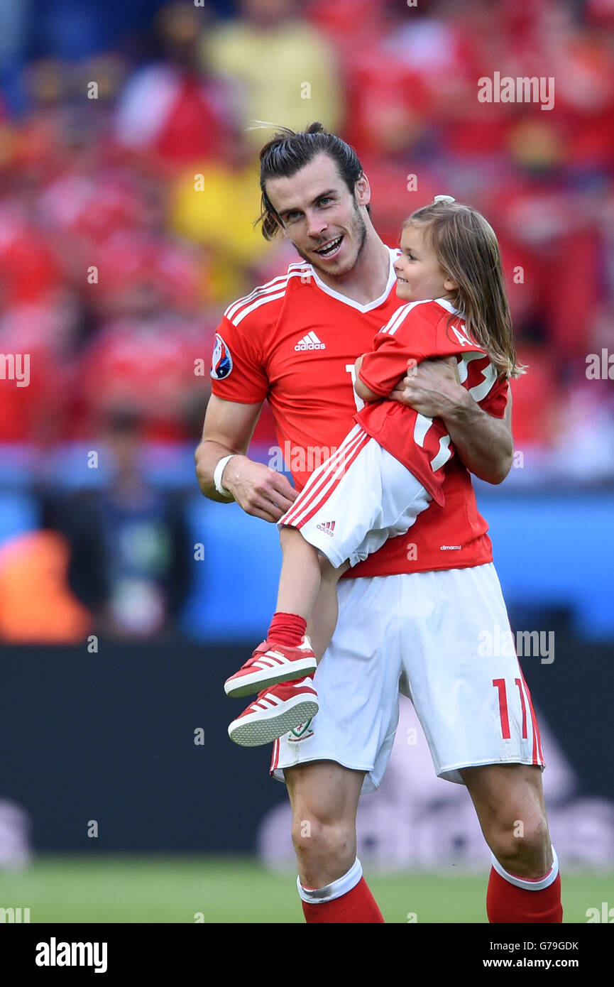 Gareth Bale (Wales) Alba Daughter ; June 25, 2016- Football : Uefa Euro ...