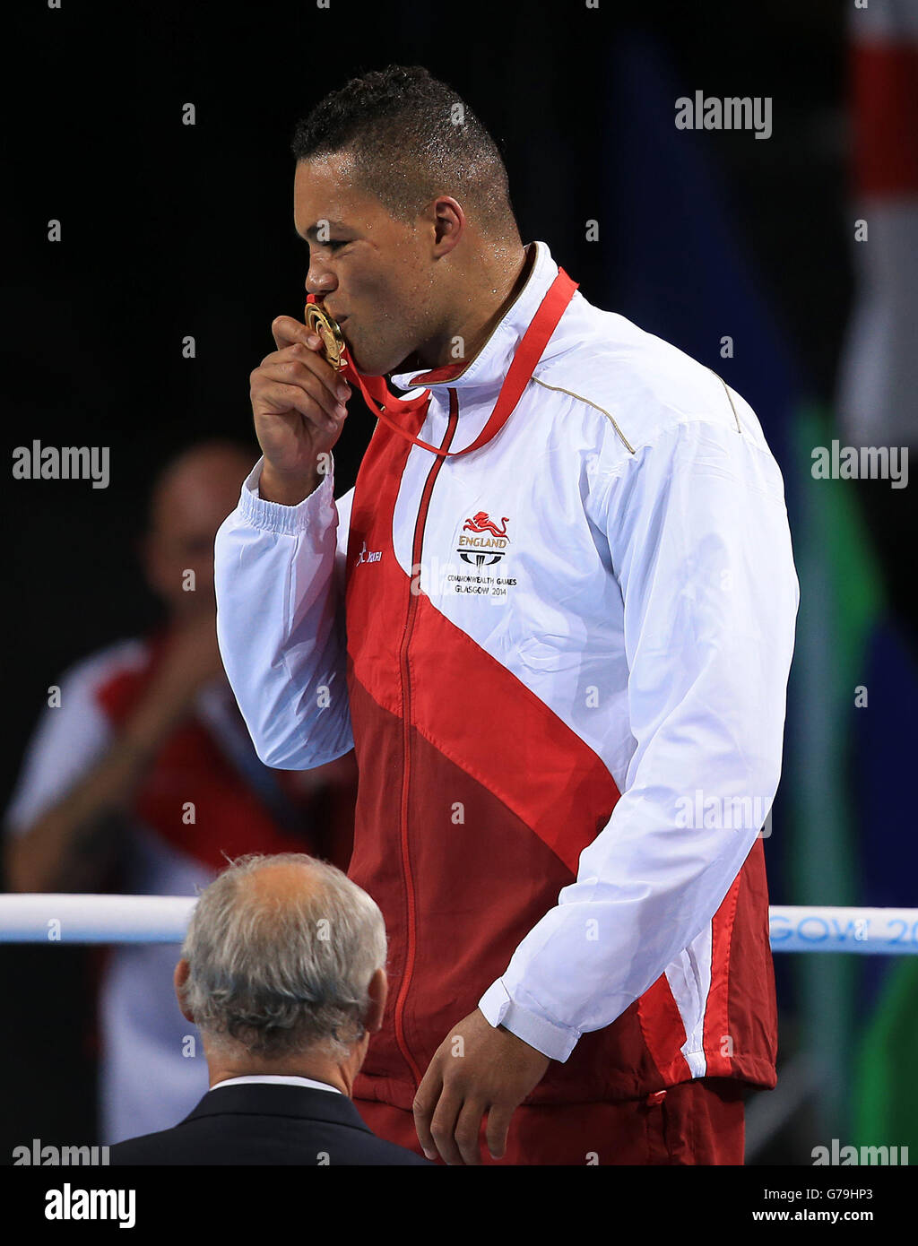 England's Joseph Joyce with his gold medal after victory against ...