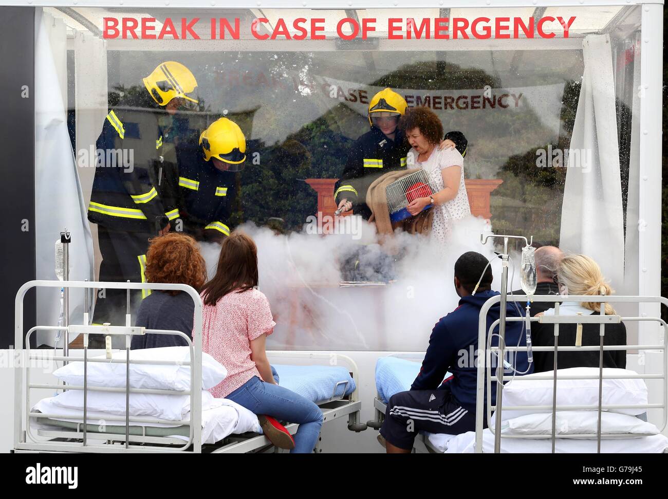 Actors rehearse ahead of the launch of a pop-up Emergency Theatre at ...