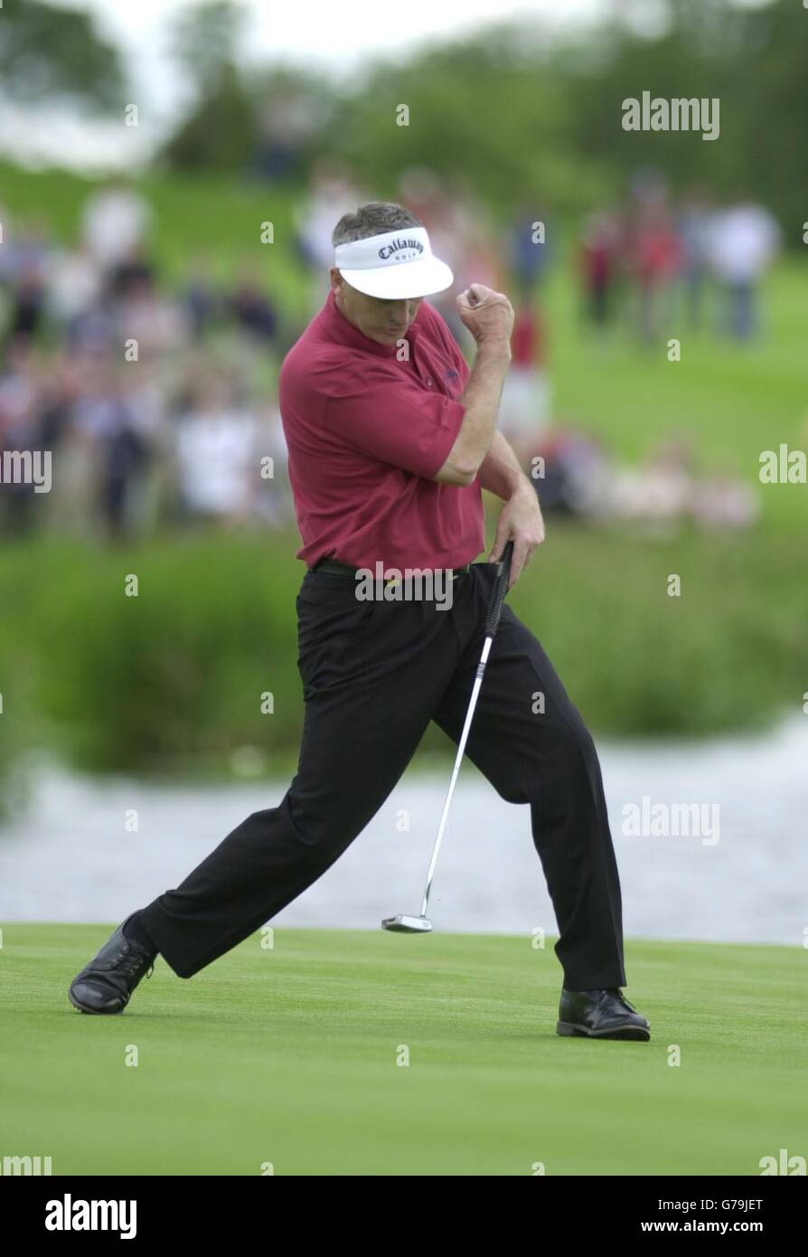 Wales' Philip Price celebrates winning the Smurfit European Open, at ...