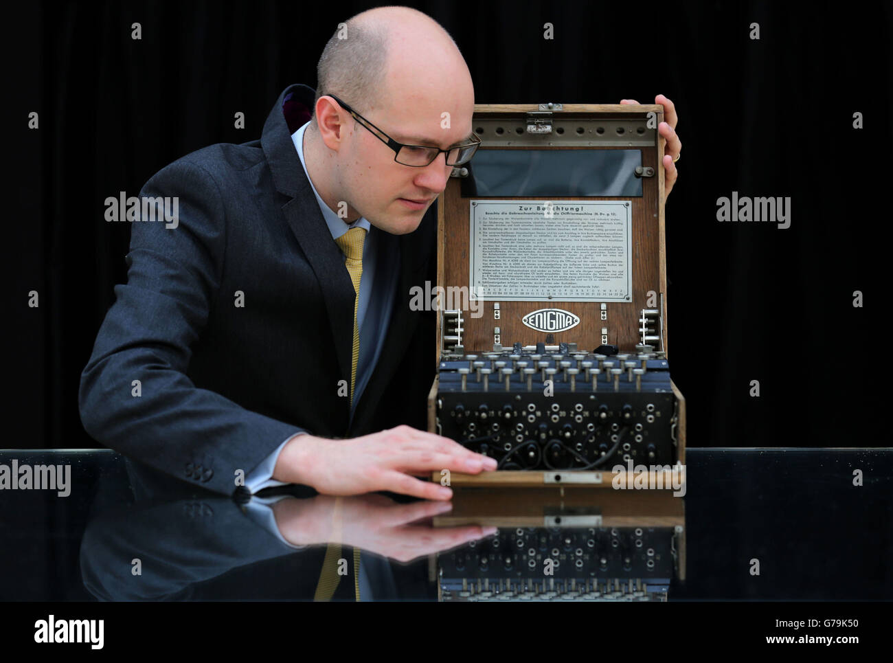 James Hyslop with a Three Rotor Enigma Cipher Machine at Christie's ...