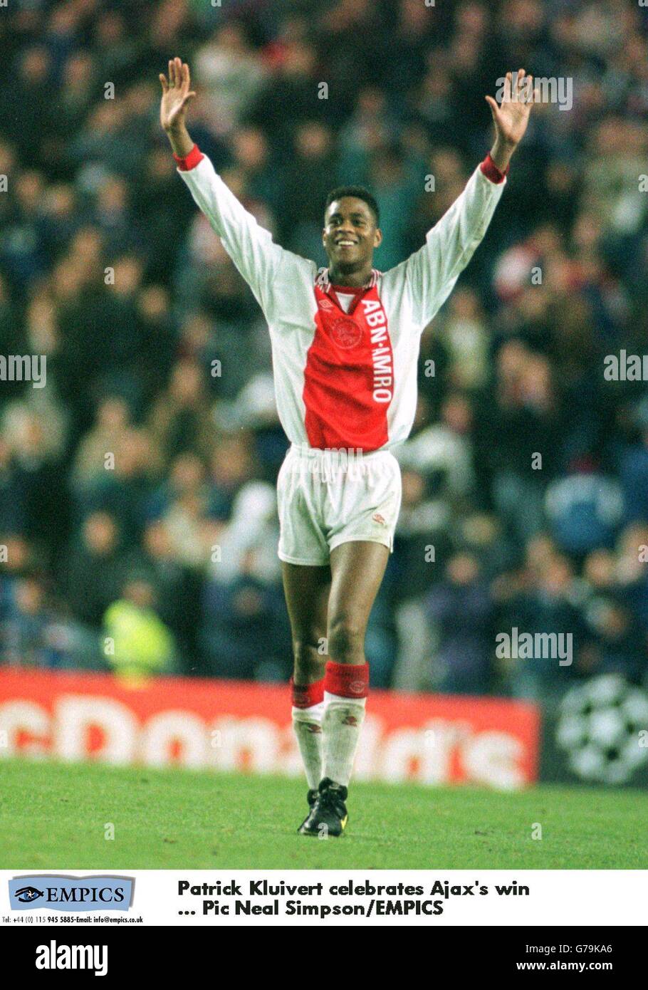 Patrick kluivert celebrates ajaxs win hi-res stock photography and ...