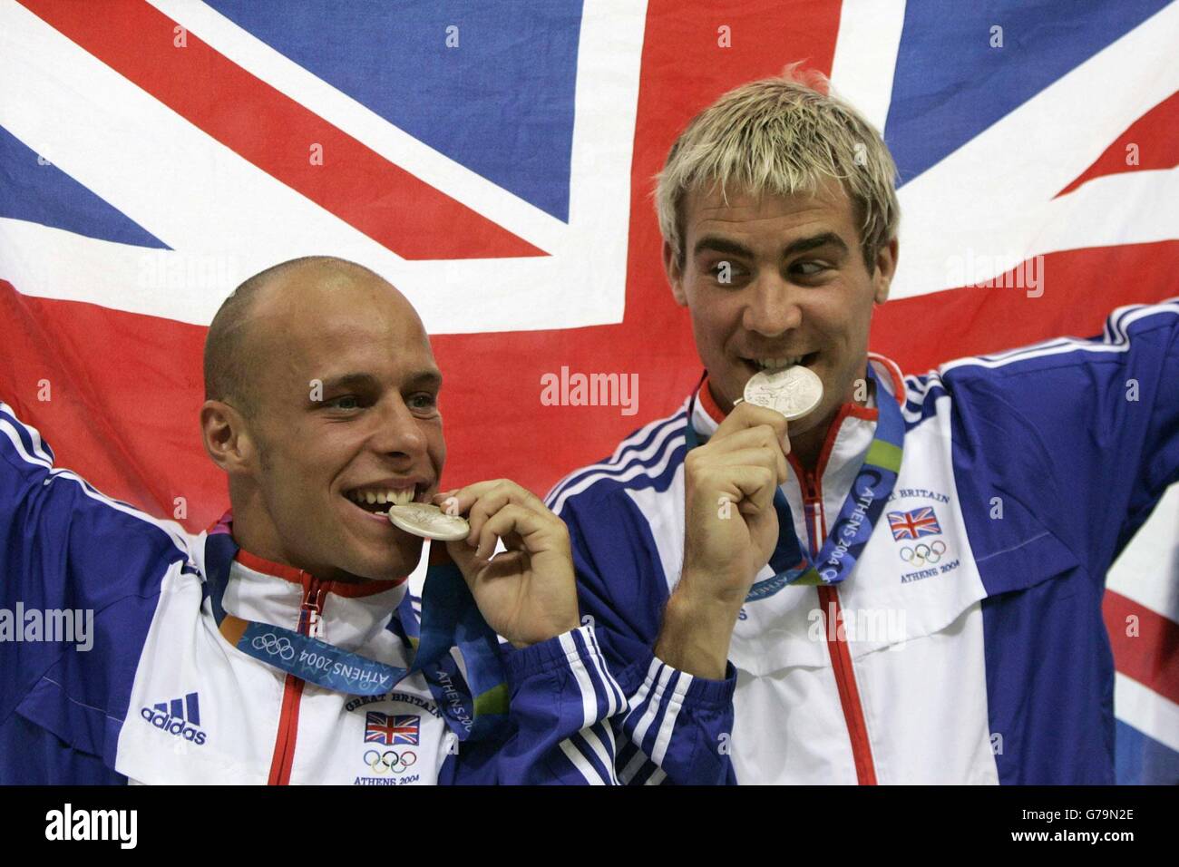 Britain's Peter Waterfield (left) and Leon Taylor with their silver ...