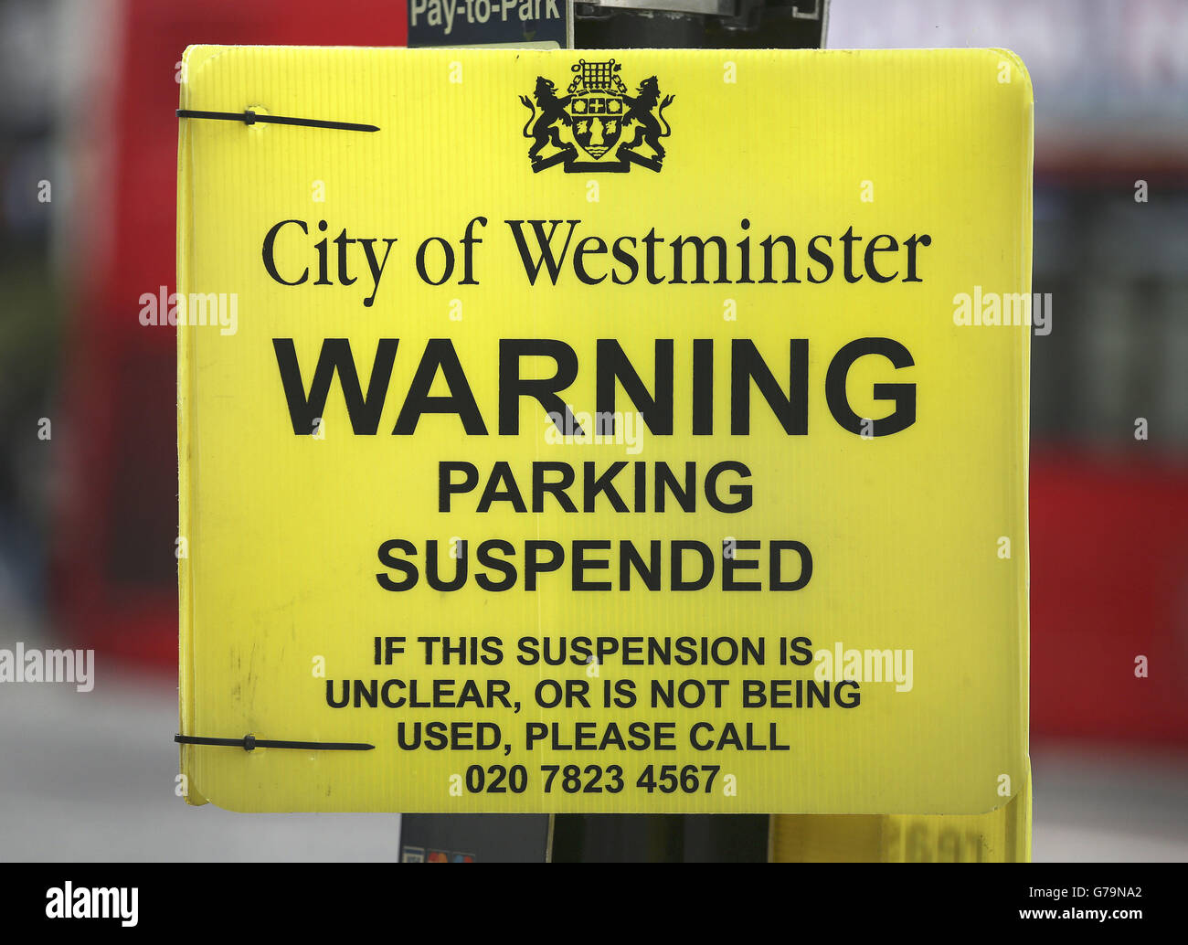 Suspended parking bay sign in london hi-res stock photography and ...