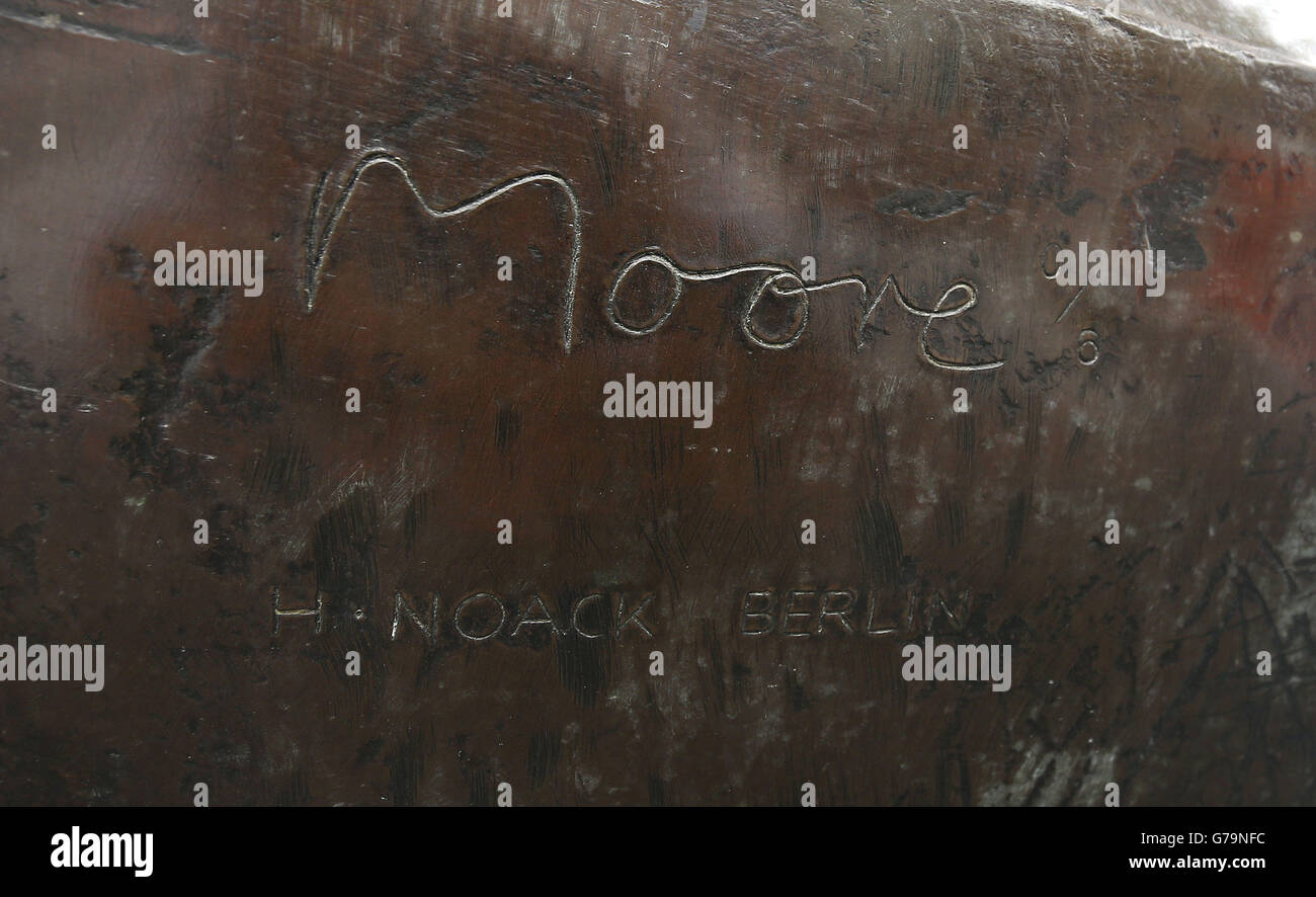 A three-metre high bronze sculpture called 'Large Spindle Piece' by ...