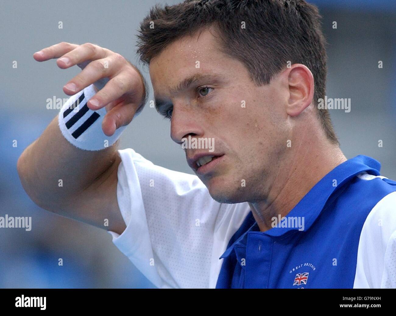 Greece henman crashed out losing in straight sets 6 3 6 3 hi-res stock ...