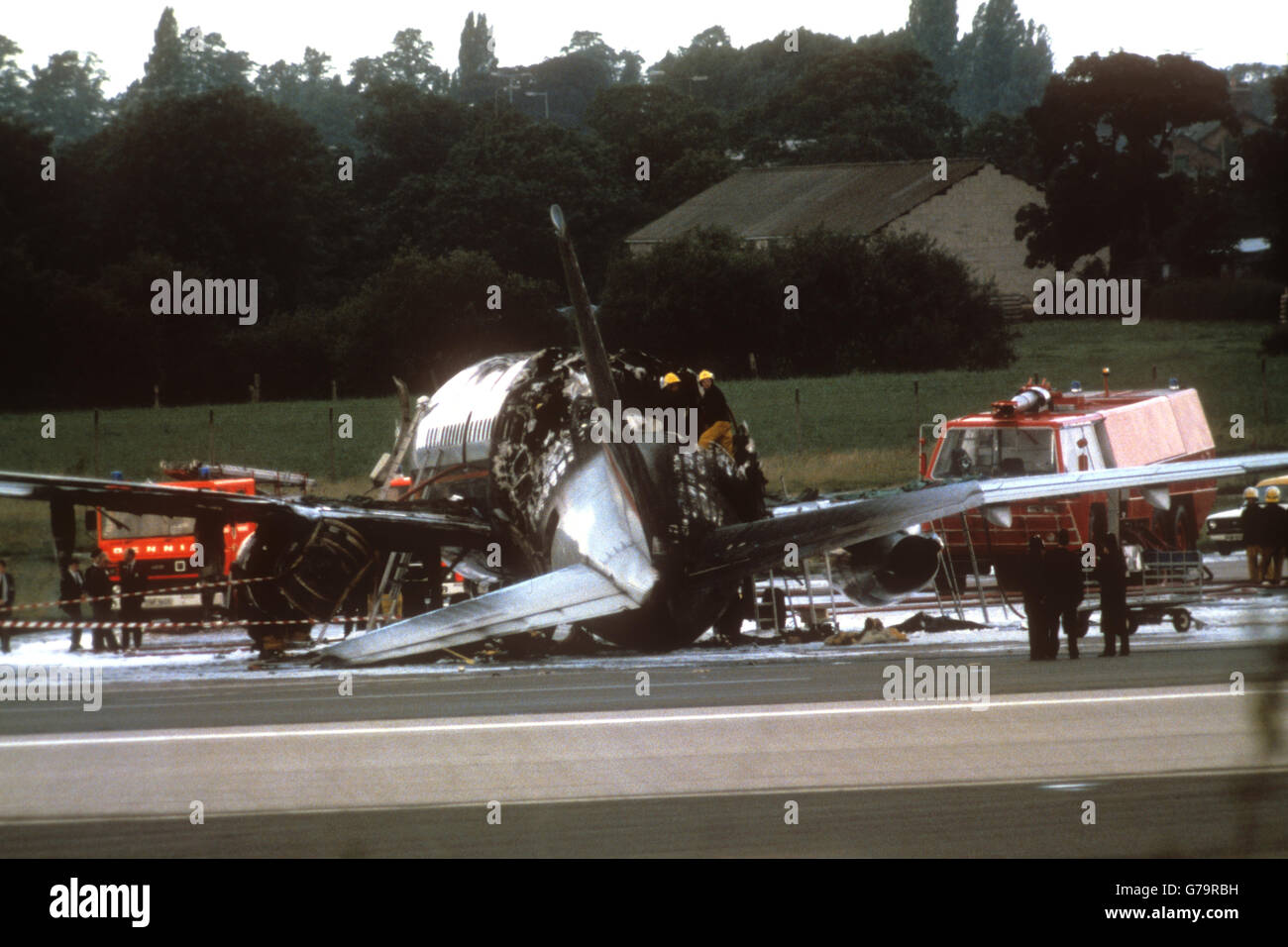 A British Airtours Boeing 737 was engulfed in flames after an explosion ...