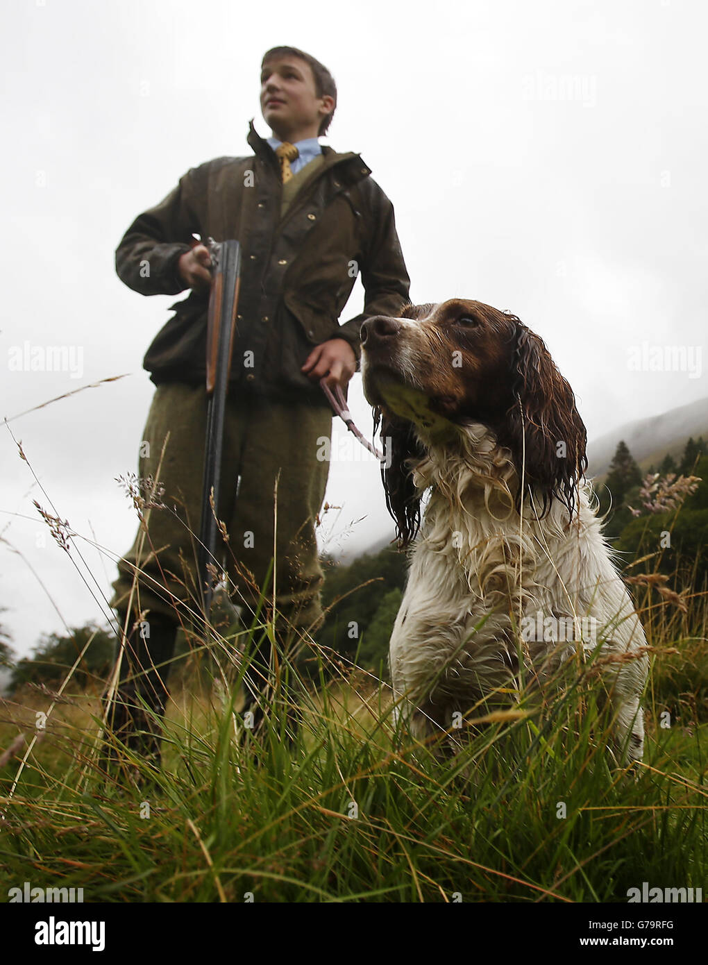Grouse shooter Freddie Lowe near Forest Lodge, Blair Atholl on the ...