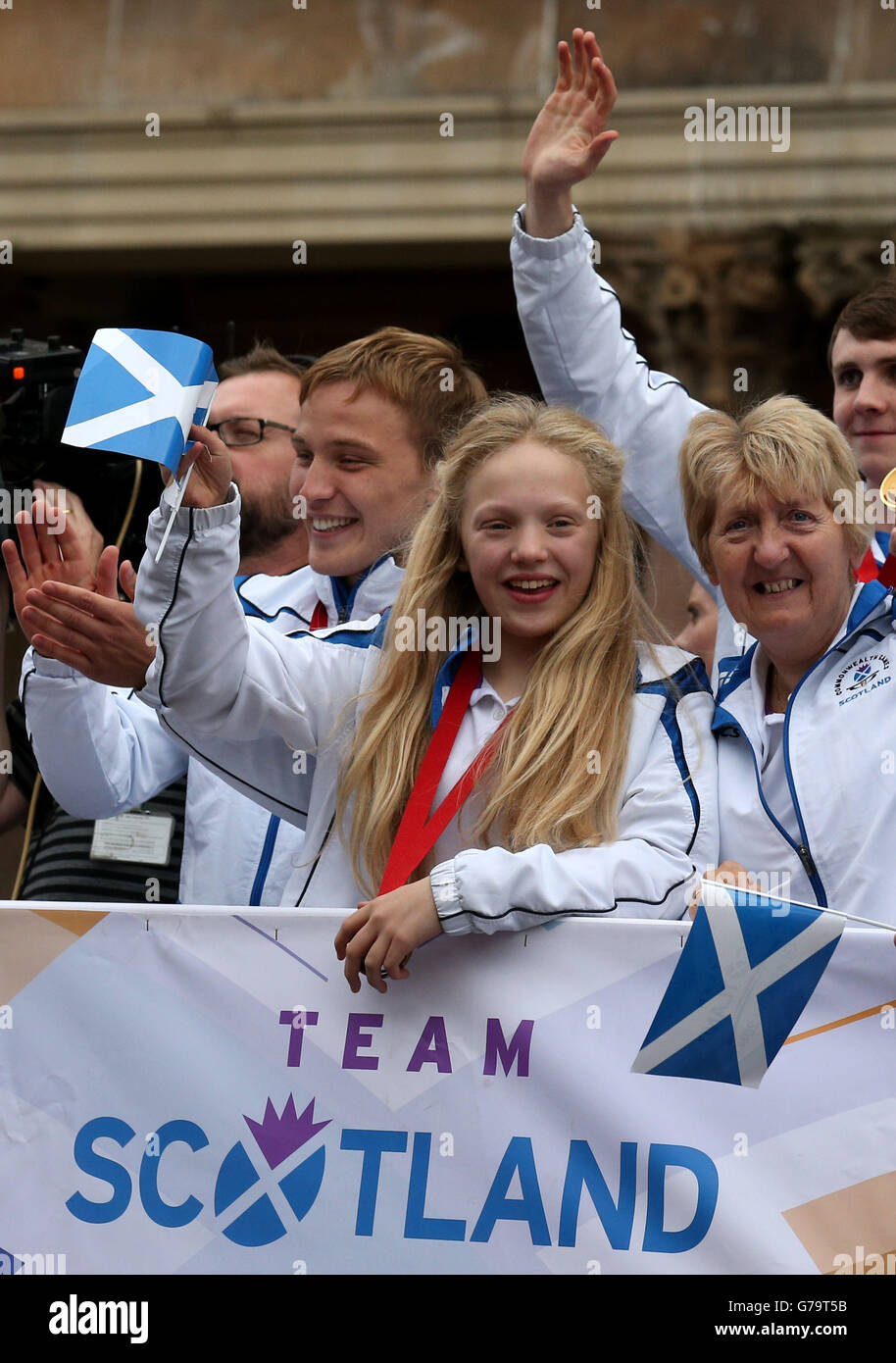 Sport - Team Scotland Commonwealth Games Parade - Glasgow Stock Photo ...