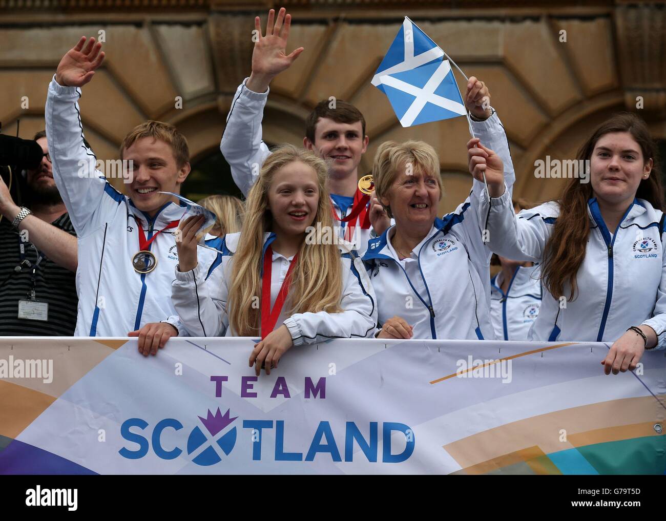 Sport - Team Scotland Commonwealth Games Parade - Glasgow Stock Photo ...