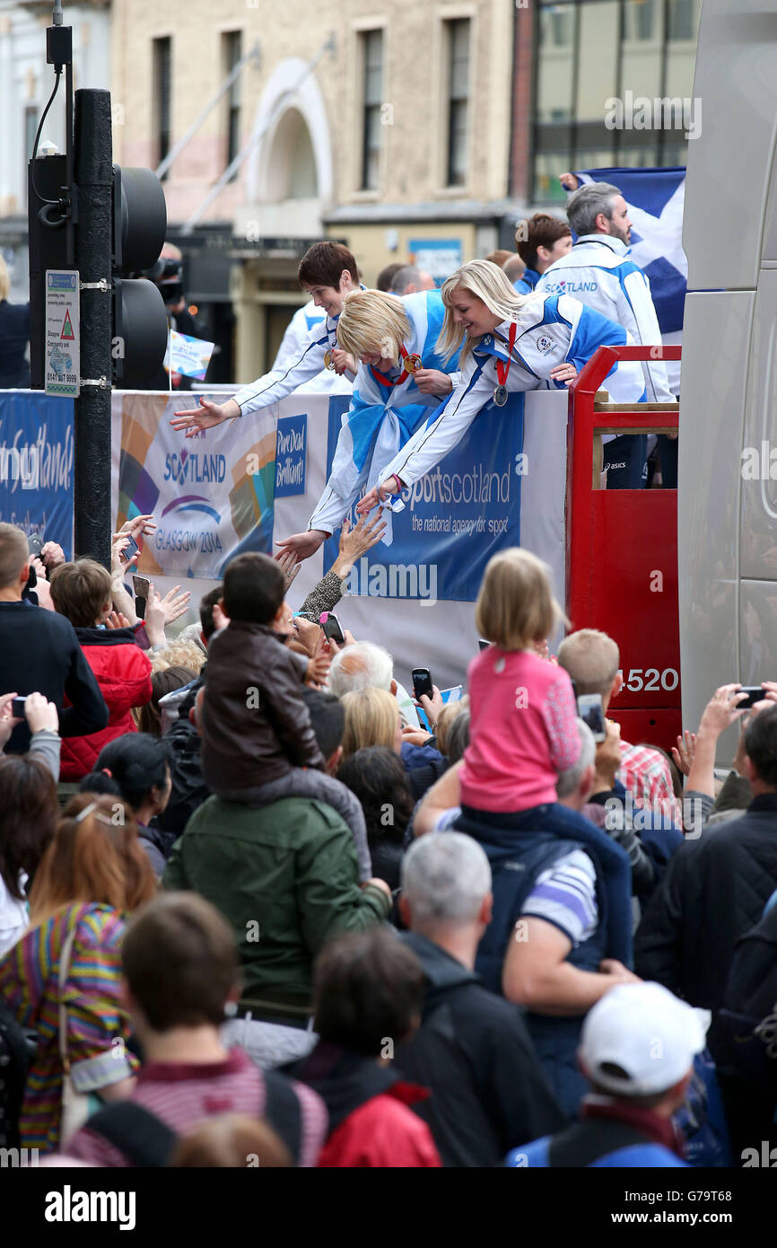 Sport - Team Scotland Commonwealth Games Parade - Glasgow. Members of ...
