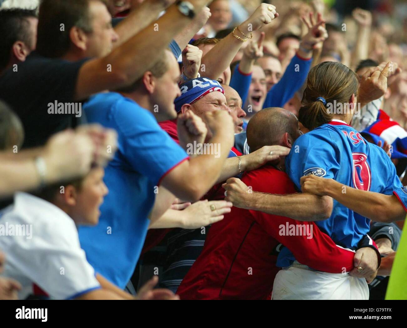 Ranger's Dado Prso celebrates scoring against Hibernian during their ...
