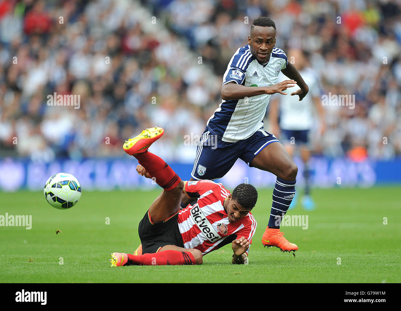 West Bromwich Albion's Saido Berahino and Sunderland's Patrick van ...