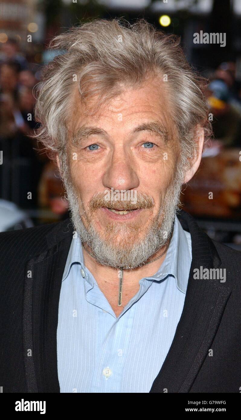 Actor Sir Ian McKellen arrives for the London Charity premiere of Stage Beauty at the Odeon West ...