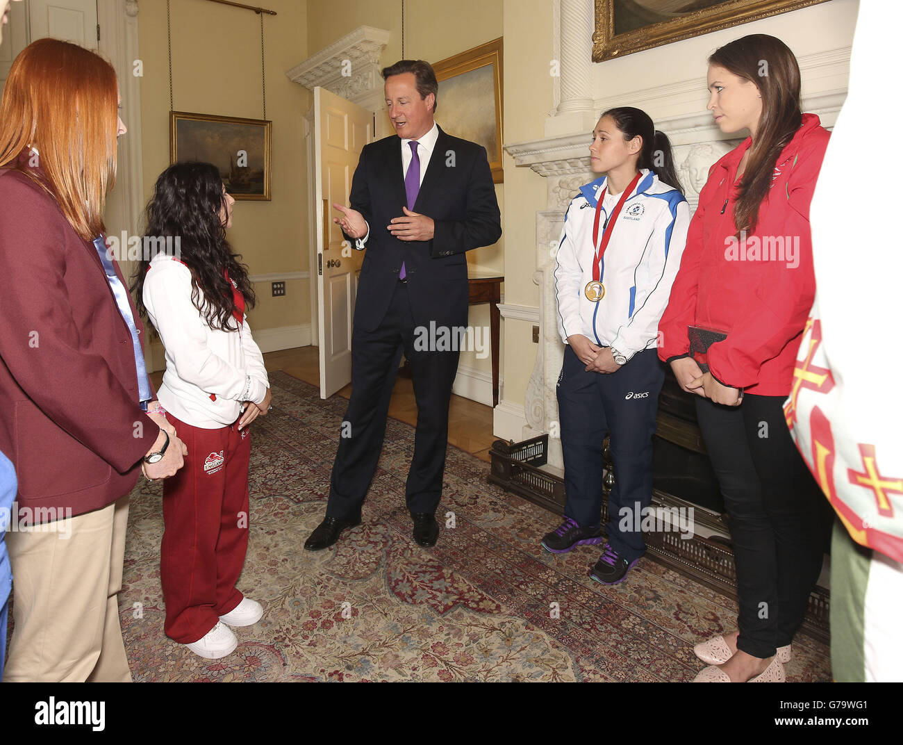 David Cameron meets Commonwealth athletes Stock Photo - Alamy
