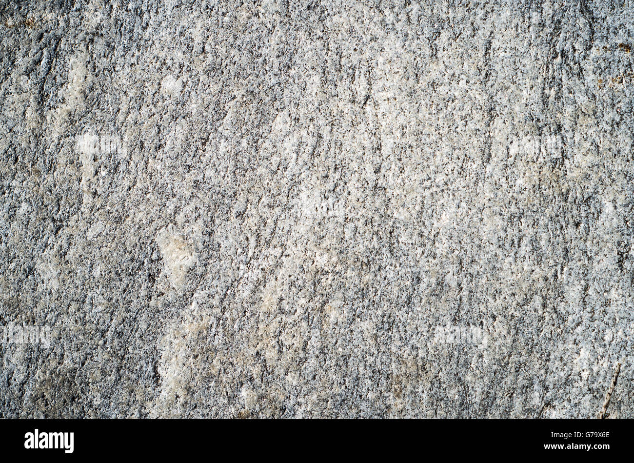 The flat surface of a gray granite stone with black dots for use as ...