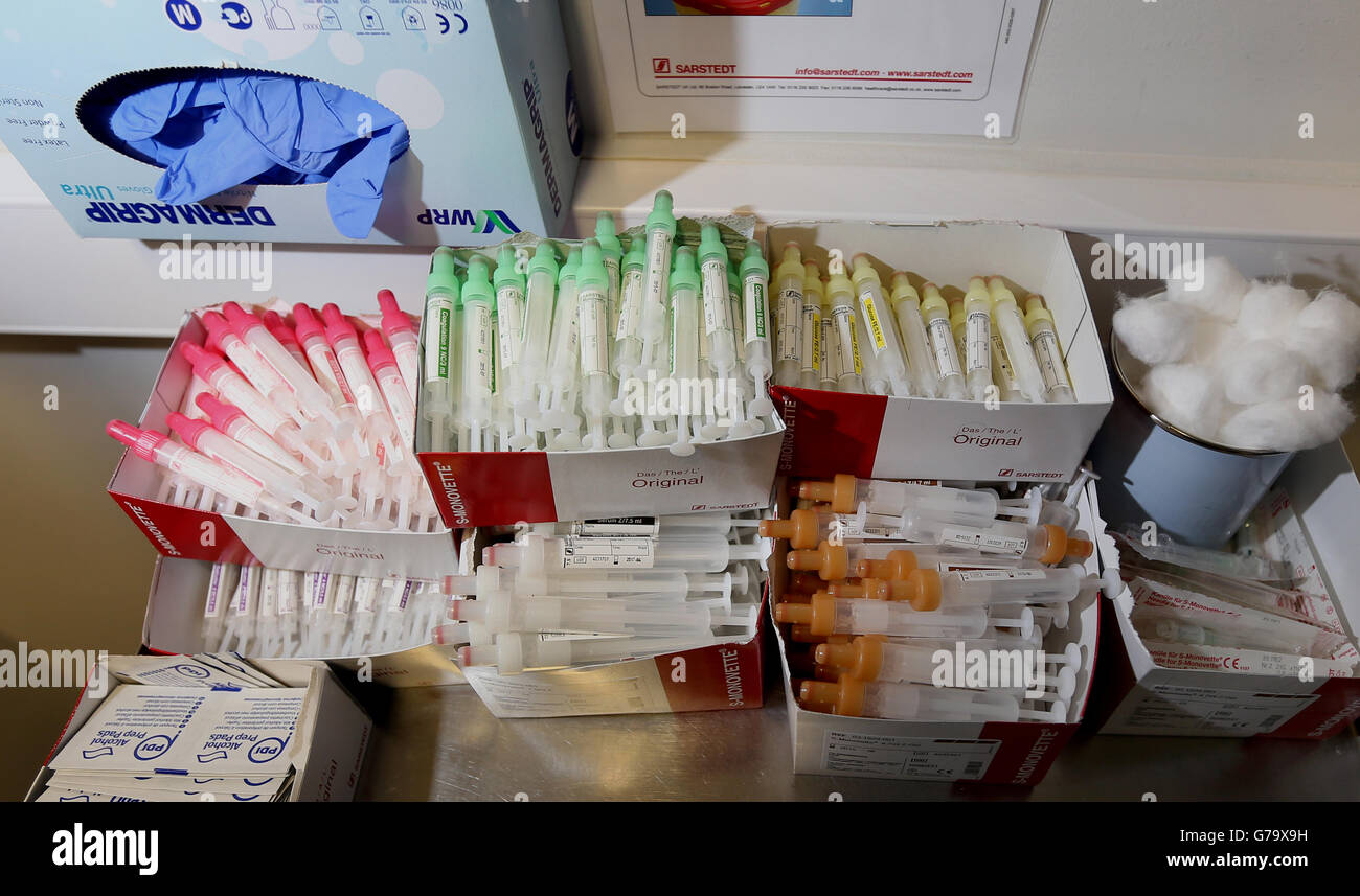 Needles at the Royal Liverpool University Hospital, Liverpool Stock ...