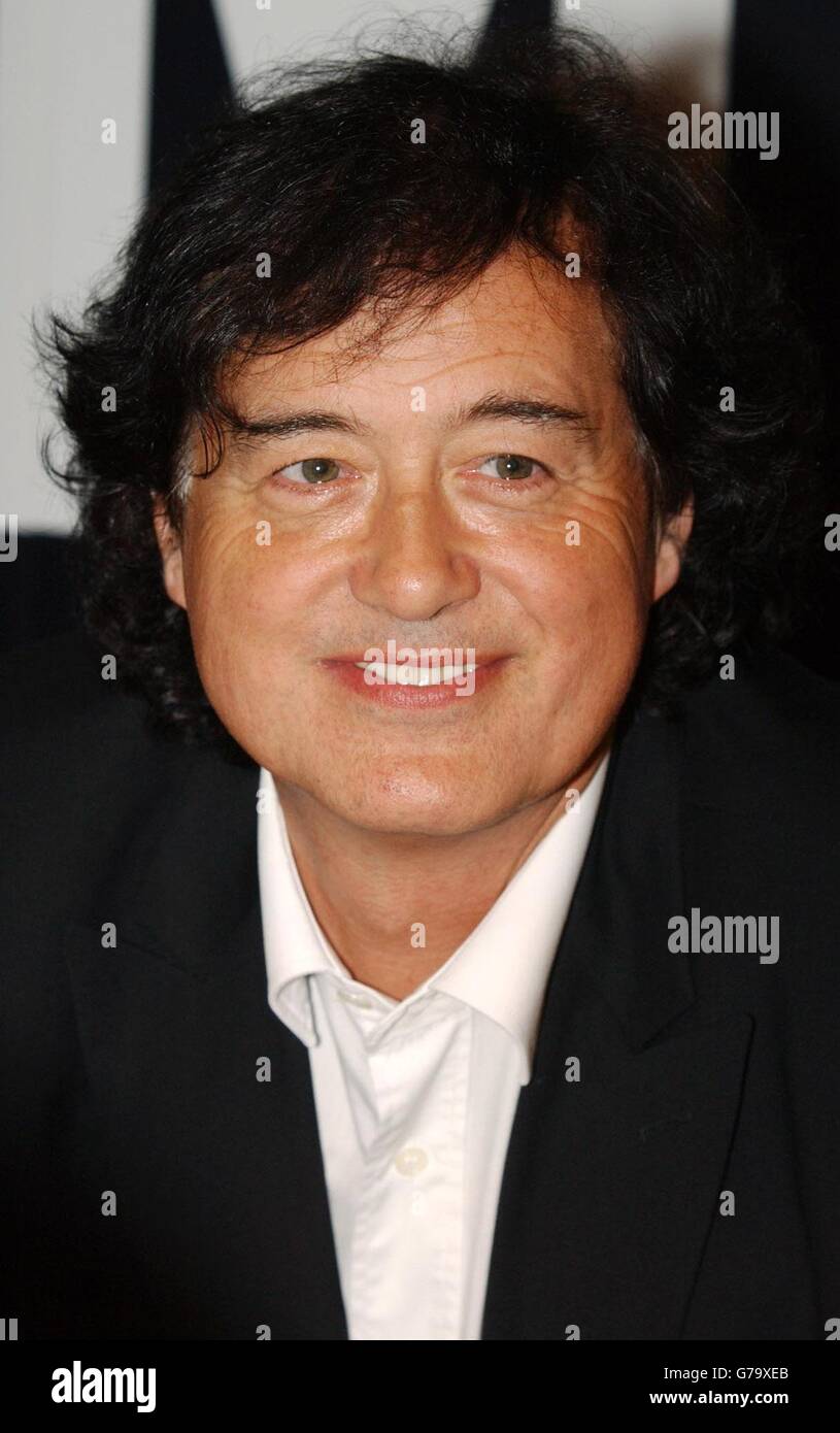 Led Zeppelin guitarist Jimmy Page creates hand prints outside the ...